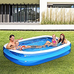 ACETOP Swimming Pool, 102 inch X 68 inch X 20 inch Full-Sized Family Blow up Pool, Thick Wear-Resistant Big Above Ground, Garden, Backyard Water Party (0265)