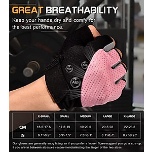Sunnex Gym Gloves for Women, Workout Gloves Women, Fingerless Gloves for Weightlifting, Lightweight Breathable Fitness Gloves, Sports Gloves for Training Lifting Weight Cycling Climbing Rowing