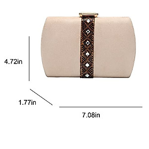 Fawziya Velvet Diamonds Evening Purses For Women Clutch Bags-Beige