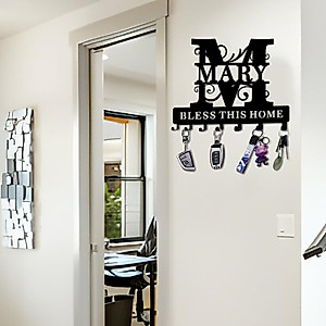 Custom Metal Key Hooks with Name,Personalized Key Holder for Wall,Family Name Key Hooks,Custom Rack with Last Name,Apparel Hook, Backpack Hook,Towel Hook,Key Hooks for Wall,Key Hanger