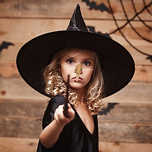 Zanconic Halloween Witch Hat, Witch Hat Decoration, Halloween Witch Hat Nose Set, Hallowen Witches Costume Accessories Black Cap for Halloween Party Cosplay Role-play Holiday Carnivals Decor