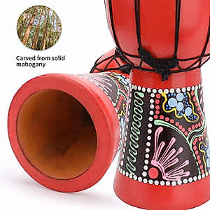 Djembe,African Drum Djembe Mahogany Wood Goatskin Drumhead (6 inch)