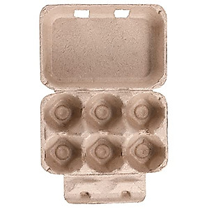 Half Dozen Egg Cartons 25 Pack, Blank Natural Pulp Egg Cartons 6 Count for Chicken Eggs Reusable, Storage Tray Strong for Holds Up to Six 6 Egg Carton Cardboard Paper Holder Container for Refrigerator