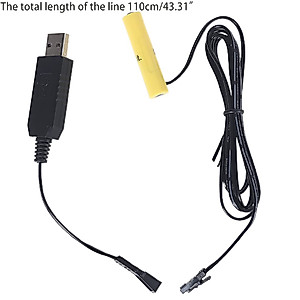 TINGLI LR3 3AAA 4.5V Battery Eliminator,USB Power Supply Replace 3pcs 1.5V Batteries,Battery Eliminate Cable for Clock Toys Holiday Lights Fan LED(Detachable), Black