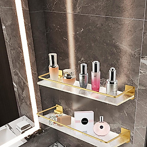 LUOBAO Acrylic Bathroom Rack,Acrylic Bathroom Shelves, Wall Mounted Acrylic Bathroom Rack,Floating Shower Corner Shelf,Shower Shelves for for Storage & Display