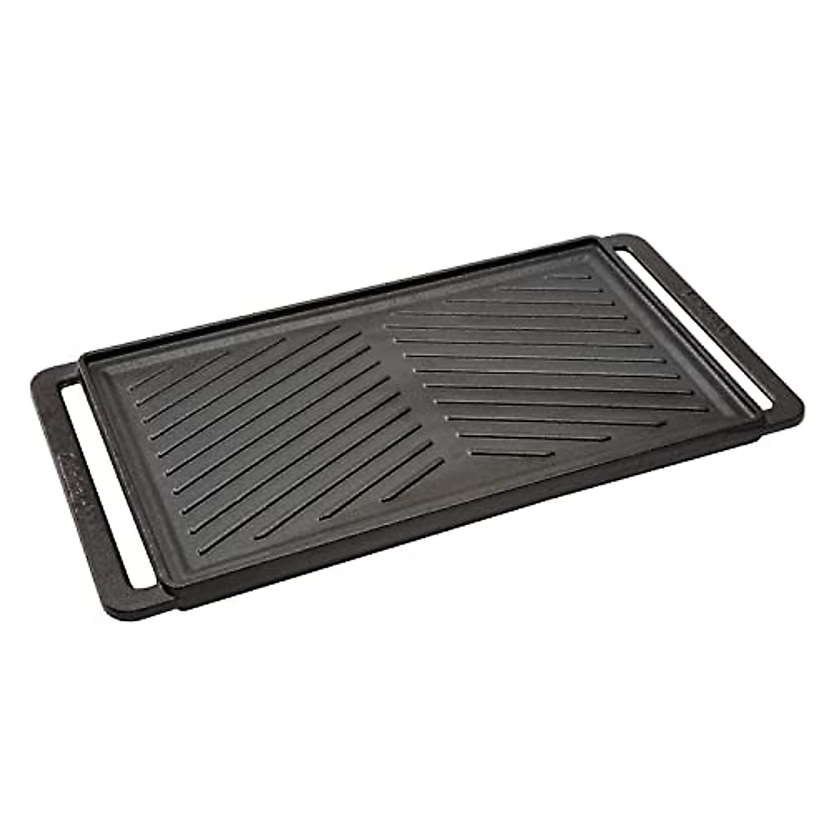 Cuisinart CCP-2000 Reversible Cast Iron Grill & Griddle Cookware Plate, Ribbed Grill & Smooth Flat Top Griddle, Black