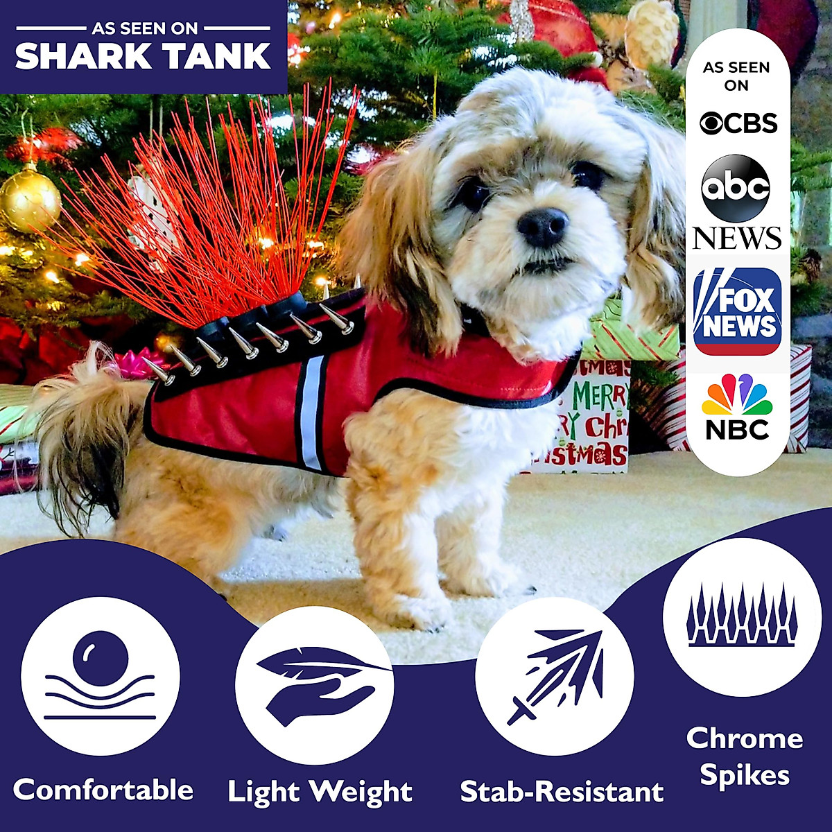 CoyoteVest SpikeVest Dog Harness Vest for Small Dogs, Reflective Dog Vest with Spikes to Shield Your pet from Coyotes, Raptor and Animal Attacks, Anti Hawk Vest, Made in USA(XS-Royal Blue)