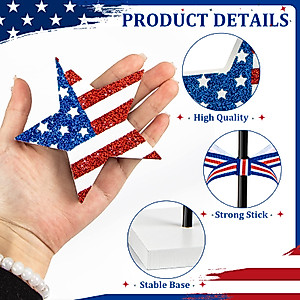 3 Pieces Labor Day Decorations Wood Star Set,Rustic Veterans Day Decorations,Red White and Blue Decorations for Home Tables, Patriotic Tiered Tray Decor(Star)