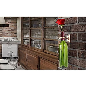 Lily's Home Bar Wall Mount Single Wine Bottle Display Holder, Industrial Design with Mounting Hardware, Works with Wine or Liquor Bottles, Copper Finish (4-1/2” x 1-3/8” x 2-3/4”)