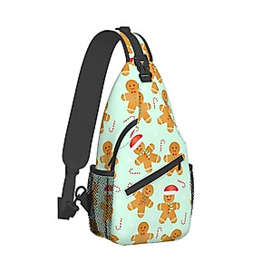 Mvirnsw Gingerbread Men Pattern Sling Bag Crossbody Backpack Hiking Travel Daypack Chest Bag Shoulder Bag For Women Men