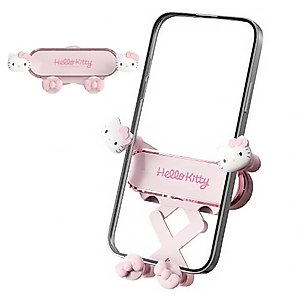 Zmioviq Car Phone Holder Mount for Women [Cute Pink], 2023 Upgrade Gravity Car Phone Mount with Sturdy Air Vent Clip Auto Lock Cell Phone Holder Mount for iPhone Samsung & All Phones