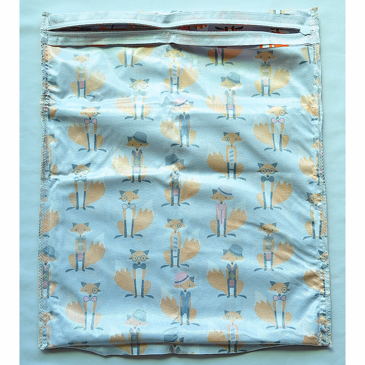 Wet Dry Bag Baby Cloth Diaper Nappy Bag Reusable with Two Zippered Pockets (Fox)