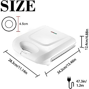 Mini Donut Maker,Mini pancakes maker Machine for Breakfast, Snacks, Home Bakery Dessert Shop Mall Dessert Shop and More & More with Non-stick Surface,Double-sided Makes 16 Doughnuts -(US 110V) White