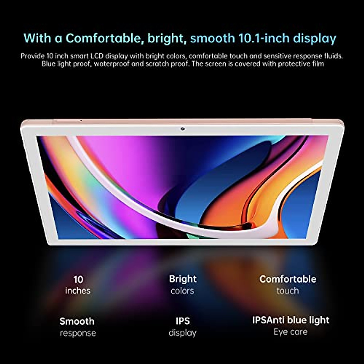 JUSYEA 2023 Tablet 10 Inch Android 12 Tablets J10 Tablet 4GB RAM, 64GB+128GB ROM, 2.0Ghz Octa-core processors-8000mAh Battery, 5G+2.4G Wi-Fi, Bluetooth 5.0, Metallic Body with Case+Stylus- Gold