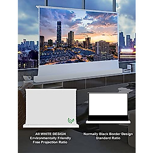 VIVIDSTORM- Projector Screen Portable Folding Stand Floor Rising Movie Screen Sound Transparent Perforated All White Screen Compatible with Ordinary Projector,VWSDSTPWA120H