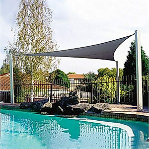 LKXHarleya 6.5ft x 6.5ft x 6.5ft Sun Shade Sail Triangle Canopy, Waterproof UV Block for Patio Garden Outdoor Facility and Activities(Grey)