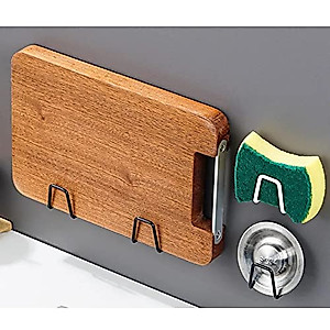 2PCS Kitchen Stainless Steel Sink Sponges Holder Self Adhesive Drain Drying Rack Kitchen Wall Hooks Accessories Storage Organizer