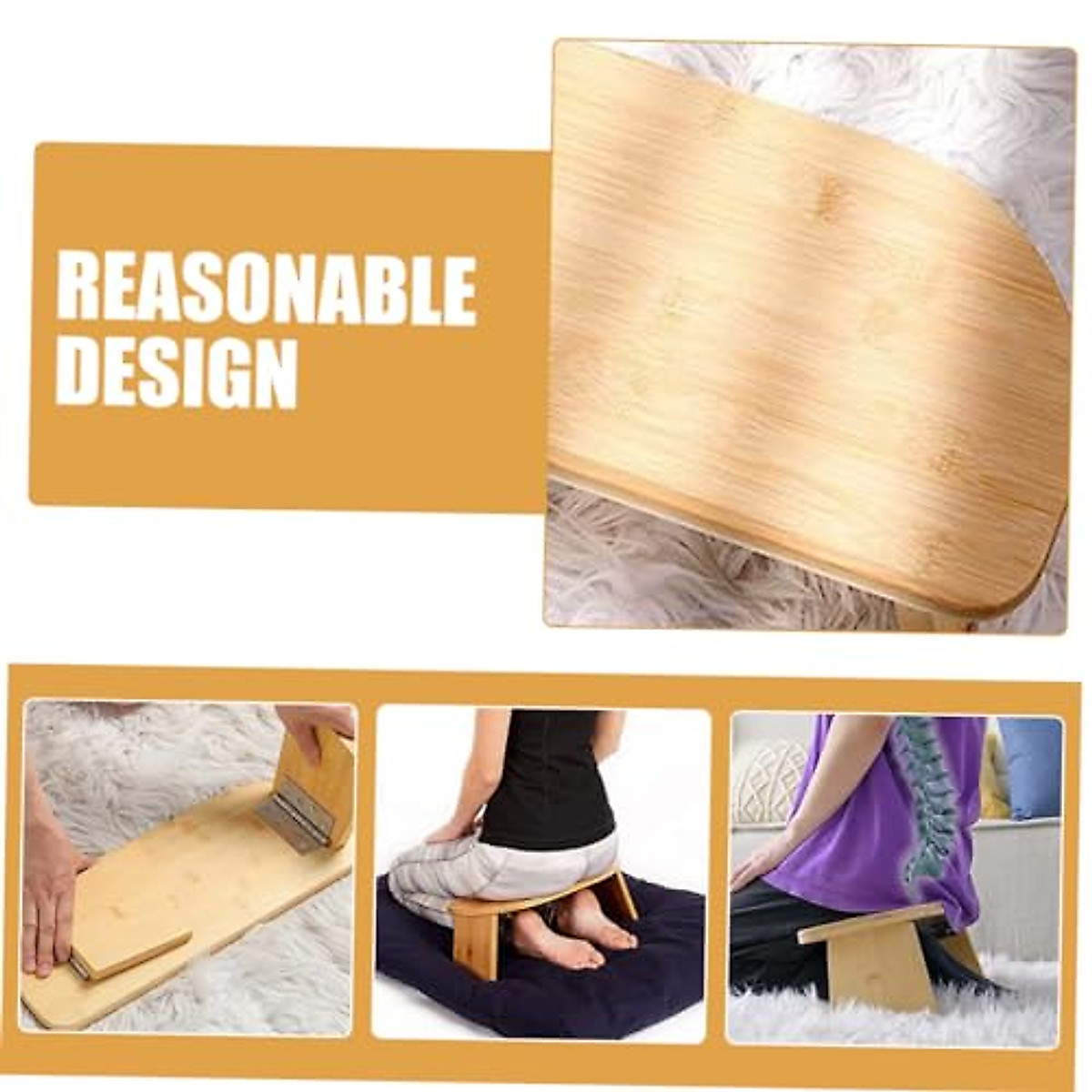 BELLIFFY Meditation Stool Foldable Stool Kneel Mat Stool Zen Small Stool Household Stool Yoga Seat Stool for Meditation Zen Stools Kneeling Bench Non-Skid Stool Kneel Stool
