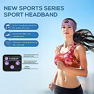 Fulext Sleep Headphones Wireless, Upgrade Wireless Sports Headband Headphones with Ultra-Thin HD Stereo Speakers Long Time Play for Side Sleepers Running Yoga Travel, Gifts for Men Women