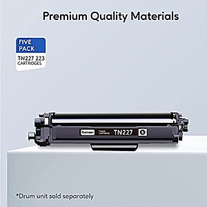 TN227 TN223 Toner Cartridge Replacement for Brother TN227 TN223 Compatible with MFC-L3770CDW MFC-L3750CDW MFC-L3710CW HL-L3210CW Printer (TN-227 TN223 2BK/C/M/Y, High Yield 5 Pack)