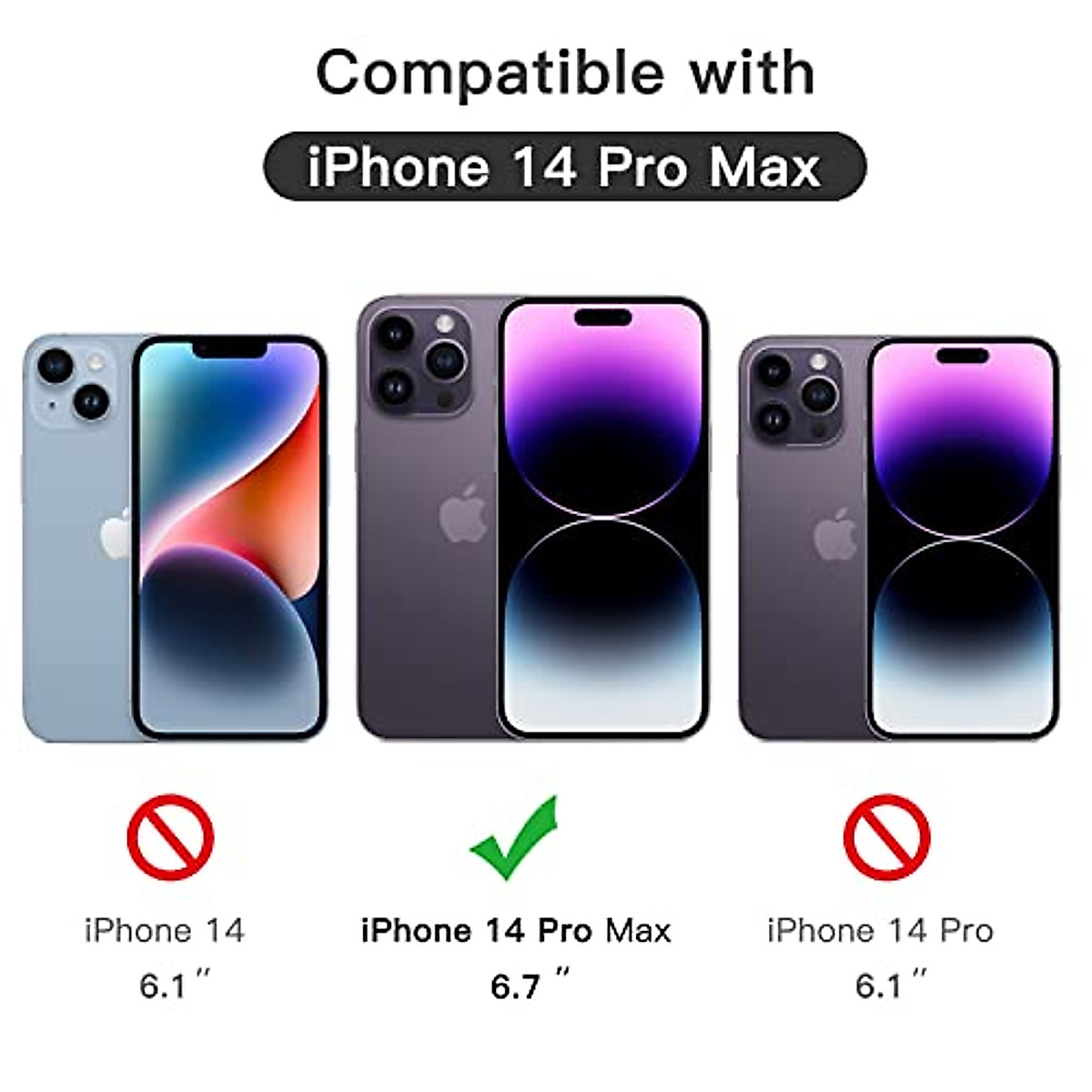 JETech Full Coverage Screen Protector for iPhone 14 Pro Max 6.7-Inch (NOT FOR iPhone 14 Pro 6.1-Inch), Black Edge Tempered Glass Film with Easy Installation Tool, Case-Friendly, HD Clear, 3-Pack