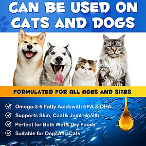 Omega-3 Fish Oil for Dogs, Omega 3 Fish Oil with EPA & DHA Supports Dogs Seasonal Allergies Relief, Boosts Immune Function, Itch Skin Relief & Promote Coat Health, Pet Supplements - 120 Soft Gels