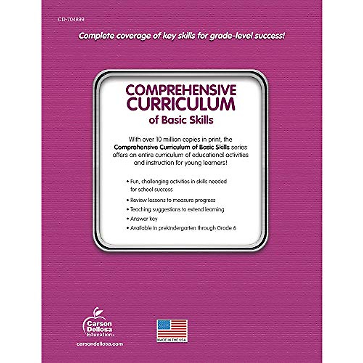 Carson Dellosa Comprehensive Curriculum of Basic Skills 6th Grade Workbooks All Subjects for Ages 11-12, Math, Reading Comprehension, Writing, Grammar, Fractions, Geometry, Grade 6 Workbooks (544 pgs)