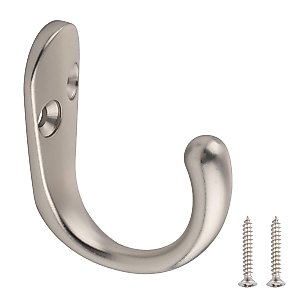 Amazon Basics Robe Hook - Satin Nickel, 5-Pack