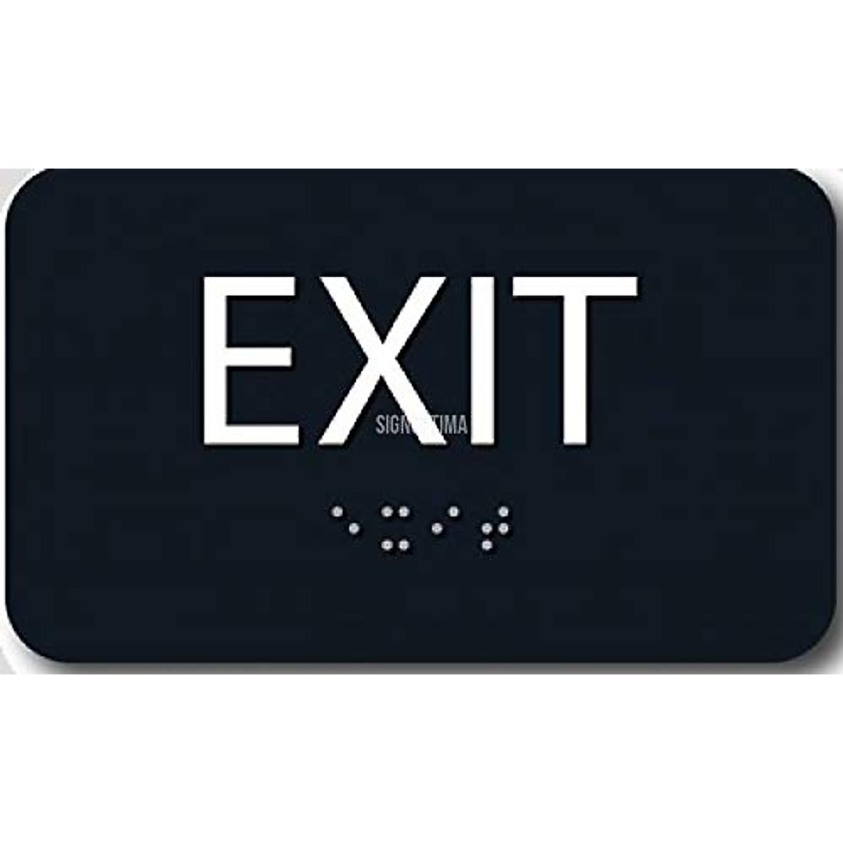 ADA Compliant EXIT Braille Sign , 6"x 4" , Double sided taped - SignOptima (Black)