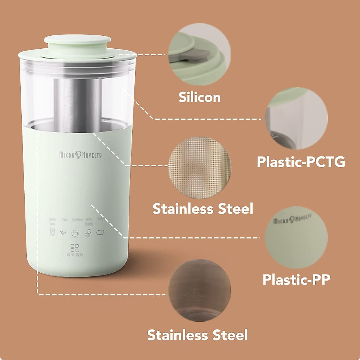 MINI Milk Tea Mug Maker Iced Tea Maker and Iced Coffee Maker Stainless Steel Straw Portable Size Multi-Purpose Electric Milk Foam Maker Espresso Coffee Tea Coffee Shop Dessert Shop Hotel Milk