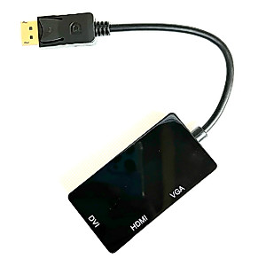 Multi-Function Displayport Dp to HDMI/DVI/VGA Male to Female 3-in-1 Adapter Converter Cable Enterprises LLC