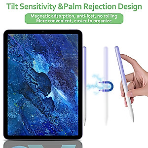 Stylus Pen for iPad 2018-2023, Magnetic Pen for Ipad, Apple Pen,Tilt Sensor & Palm Rejection,Compatible with iPad 6-10,iPad Mini 5/6,iPad Air 3-5,iPad Pro 11"/12.9"