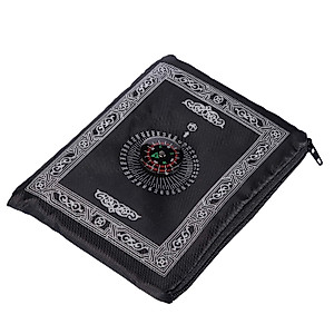 Anlising 2 Pieces Portable Travel Prayer Mat with Compass, Waterproof Polyester Prayer Rug, Muslim Travel Prayer Mat, for Ramadan Gifts (60cm×100cm)