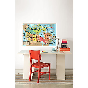 WallPops WPE1391 Kids Canada Dry Erase Map Decal, Multicolor, 24 x 36 Inch