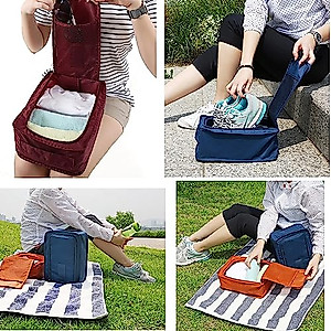 Hualibao Travel Shoes Pouch Shoe Bag with Handle Holds 1 Pairs of Shoes, Shoe Packing Cubes for Travel(Orange)