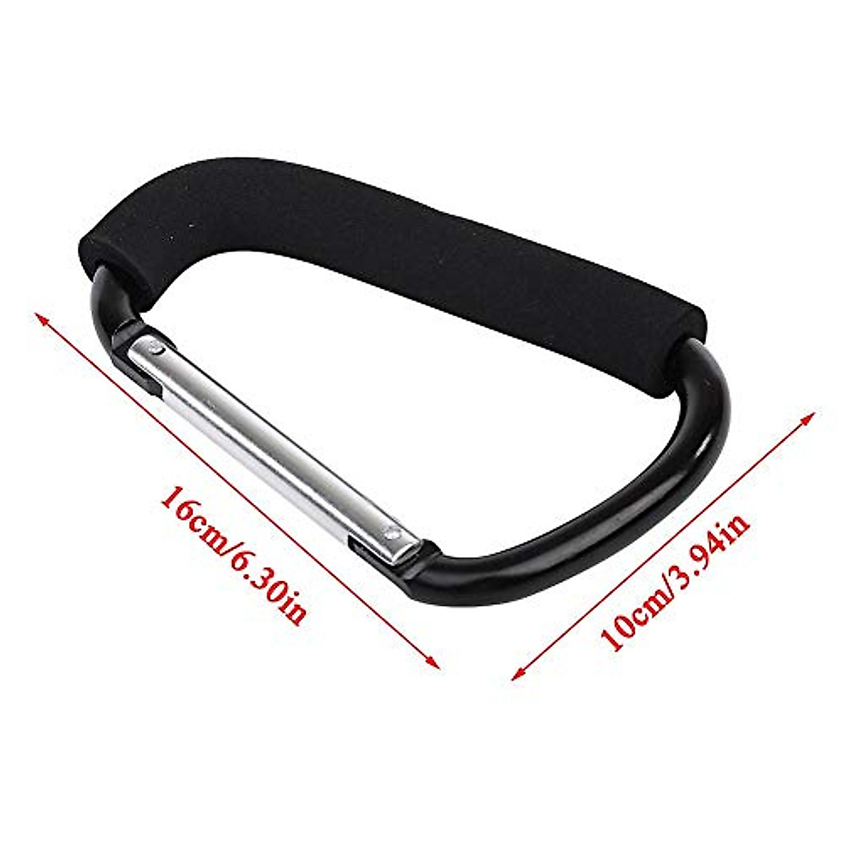 Black Baby Stroller Hooks Multi-Purpose Infant Pushchair gy Clips for Diaper Shopping Bags Clothing Toys(16 * 10CM)