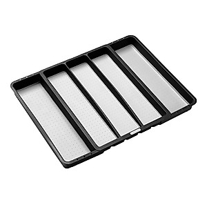 madesmart Expandable Utensil Tray - Granite| CLASSIC COLLECTION| 5-Compartments | Kitchen Organizer | Soft-Grip Lining | Easy to Clean | BPA-Free