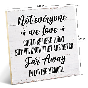Wedding Sign Remembrance in Loving Memory Wood Plaque Tabletop Sign We Know You Would Be Here Today Sign Decorative Desk Wall Decor 6.2 X 6.2 Inches