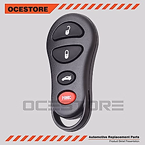 OCESTORE GQ43VT17T Car Key Fob Keyless Control Entry Remote GQ43VT17T 4 Button Vehicles Replacement Compatible with LHS 300M Intrepid ‎Stratus 04602260 04602260AX