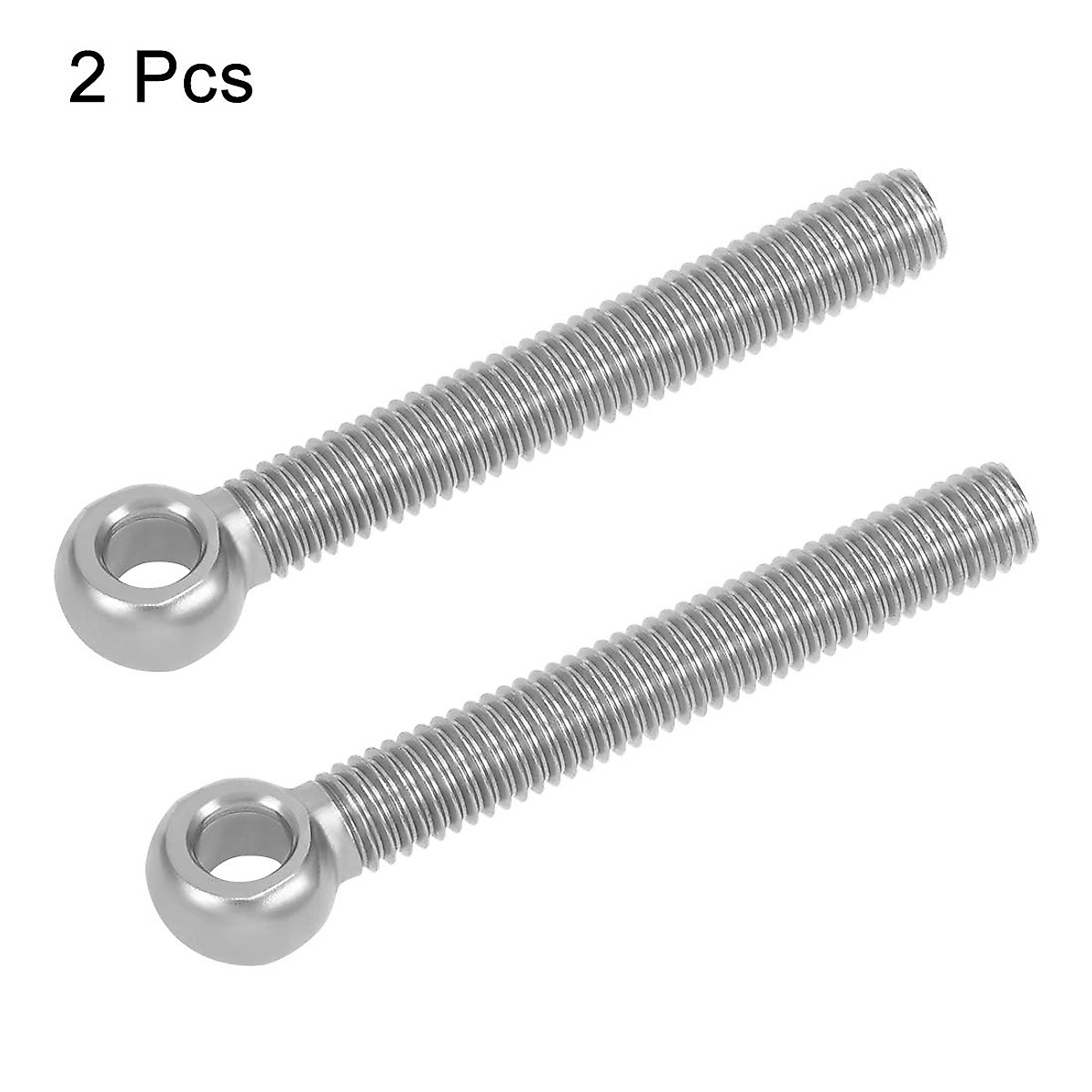 uxcell M8 x 60mm Machinery Shoulder Swing Lifting Eye Bolt 304 Stainless Steel Metric Thread 2pcs