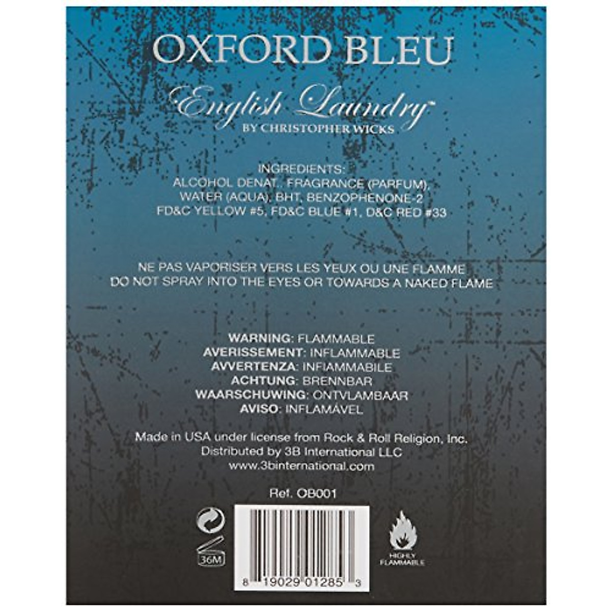 English Laundry Oxford Bleu Eau de Parfum, 3.4 Fl Oz