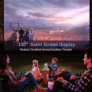 [$125 Big Sale]Native 1080P 7000LM Outdoor Movie Projector, Wireless Home Theater Projector with WiFi and Bluetooth, Indoor LED Video Projector Airplay Mirroring/HDMI/USB for Smart Phone DVD TV Stick