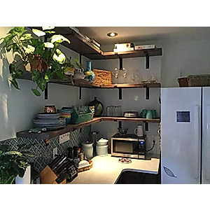 Shelf Brackets12 Inch Lip Brackets for Shelves, Industrial Forged Steel Floating Shelf Bracket, Handcrafted Forged Heavy Duty Rustic Black Shelf Brackets, Raw Metal/Steel Floating Shelf 6 Pack（11.25“）