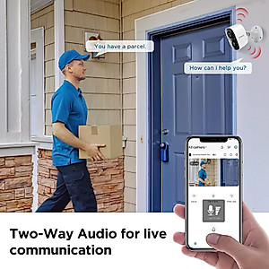 G-Homa Security Camera Wireless Outdoor, WiFi 1080P Battery Powered Cameras for Home Security with Spotlight Color Night Vision/Siren Alarm/2-Way Audio/Waterproof/Smart AI Motion Detection