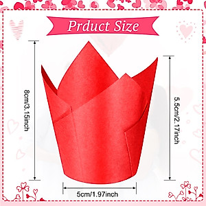 200 Pcs Tulip Cupcake Liners Muffin Baking Cupcake Liners Baking Cups Holders Heat Resistant Muffin Liners Wrappers for Wedding Party Birthday Baby Shower Party (Vivid Color)