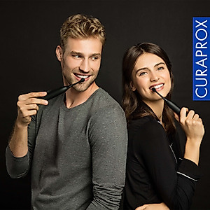 Curaprox Hydrosonic Black is White Activated Charcoal Electric Toothbrush Replacement Heads (2 Pack)