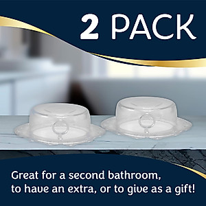 IMPRESA [2 Pack] Overflow Bath Drain Cover with Top Plug - Take a Deeper, More Luxurious Bath with a Tub Overflow Cover - Suction Cup Sealed Overflow Drain Cover Bathroom Tub - Bathtub Overflow