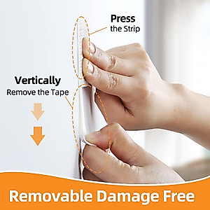 Summerbrite Picture Hanging Strips,Picture Hanger Kit, Removable Damage Free,Picture Hanging Hooks,White Medium(40Pack)