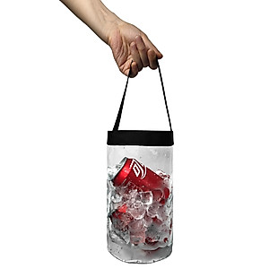 Pallesen 2 Pack Ice Wine Bag Portable Collapsible Clear Wine Pouch Cooler with Handle Wine Bottle Chiller Ice Bucket Tote for Outdoor, 750ml Standard Size Red Wine, White Wine, Cold Beer, Iced Drinks
