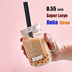ALINK 8 Counts Reusable Silicone Boba Tea Straws with Brush